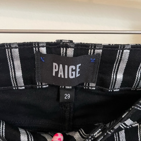 PAIGE | Jeans | Nwt Paige Black And Silver Striped Collette High Rise ...
